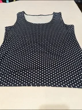 Charter Club | Tops | Charter Club Navy And White Polka Dot Scoop Neck ...